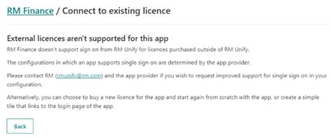 error message external licences aren t supported by this app