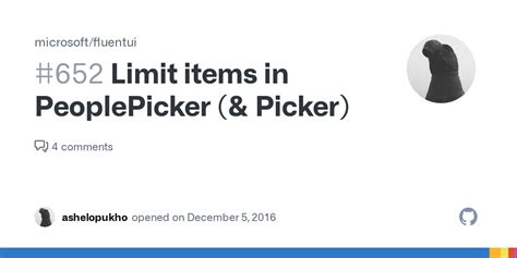 Limit Items In Peoplepicker And Picker · Issue 652 · Microsoft