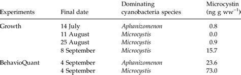Sum Of The Structural Variants Microcystin Lr And Microcystin Rr In The