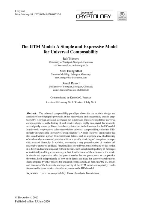 Pdf The Iitm Model A Simple And Expressive Model For Universal