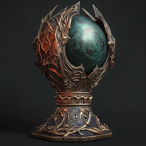 Arcane Orb Encased In Mystical Framework Fantasy Concept Art Robot