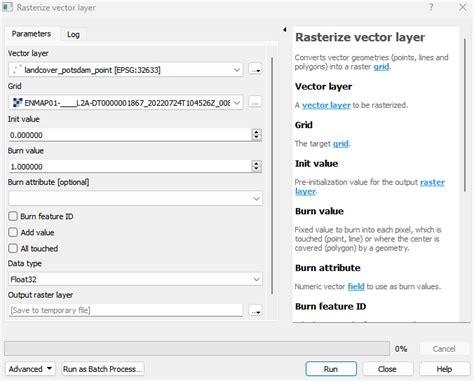 Rasterize Vector Layer EnMAP Box Documentation