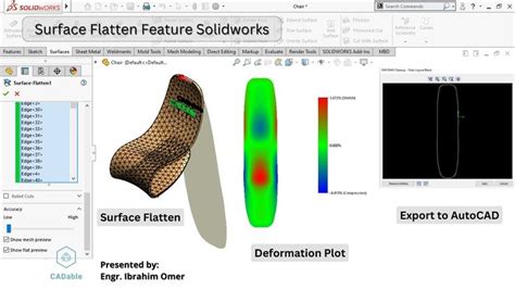 surface flatten feature solidworks flatten surface deformation plot