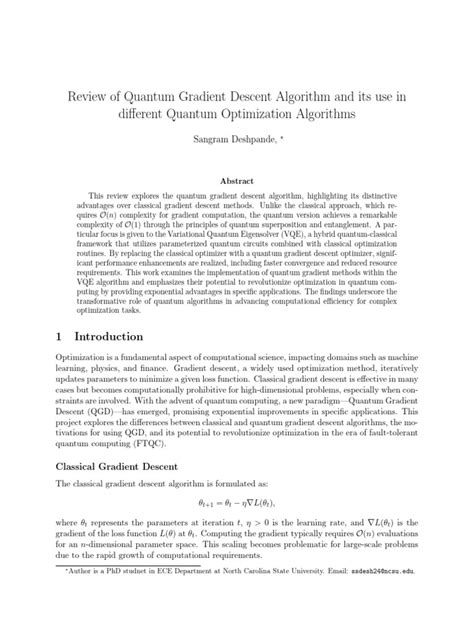Quantum Natural Gradient Pdf Quantum Computing Mathematical Optimization