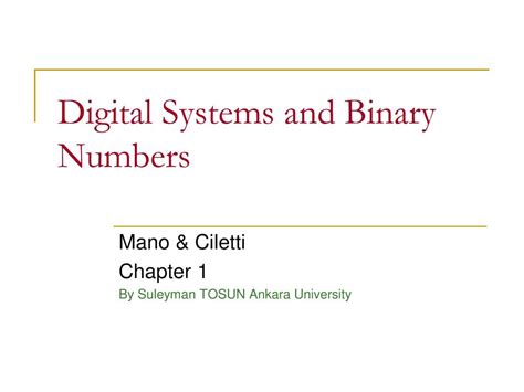 Digital Systems And Binary Numbers Ppt Download