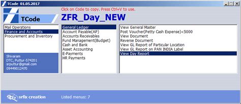 TCode Tool For CSI Core System Integrator