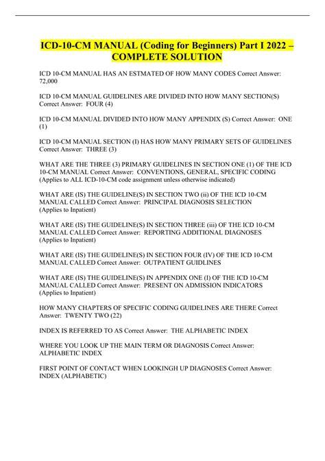 Icd 10 Cm Manual Coding For Beginners Part I 2022 Complete Solution Icd 10 Cm Manual