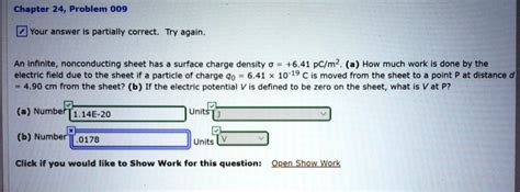 Solved Chapter 24 Problem 009 Your Answer Partially Correct Try Again