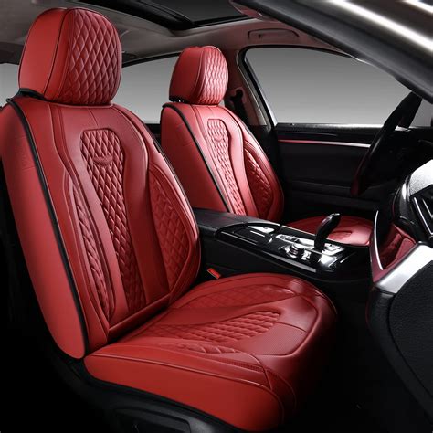 Coverado Leather Seat Covers Waterproof Luxury Leatherette Car Seat Cushions For Front And Rear