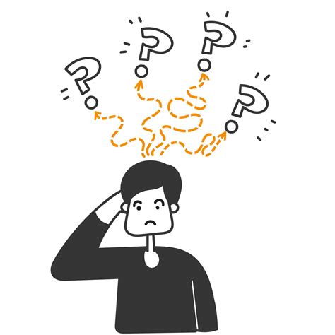 hand drawn doodle cartoon person think about problem solving illustration vector 20989023 vector