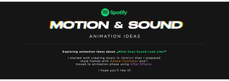 Spotify Motion And Sound Behance