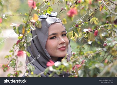 Beautiful Cute Malay Women Wearing Grey Stock Photo Shutterstock