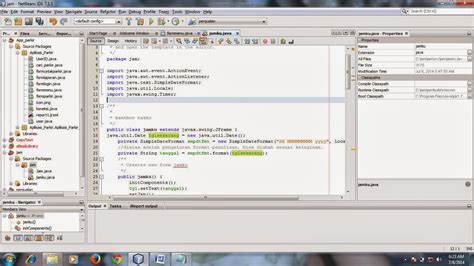 membuat tanggal dan jam di jlabel pada java di netbeans hakko blog s