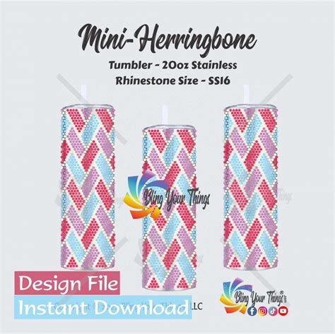 Mini Herringbone Rhinestone Tumbler Pattern Bling Your Things Rhinestones