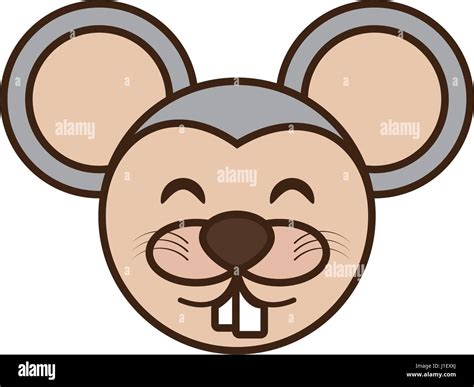 Cute Mouse Face Kawaii Style Stock Vector Image And Art Alamy