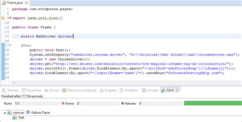 Selenium Webdriver Switchto 메서드를 사용하여 Iframe 처리 다른