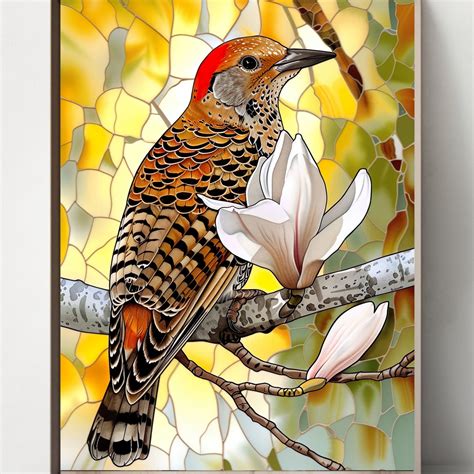 Set Of 4 Northern Flicker Art Print High Resolution Bird Illustration Digital Download Etsy