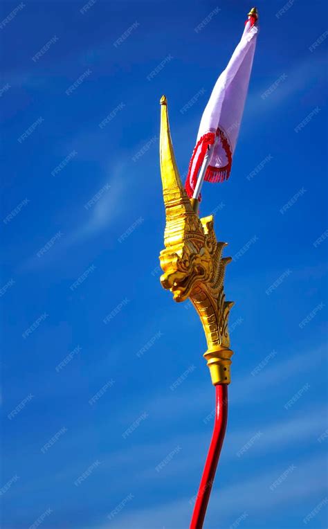 Premium Photo Low Angle View Of Flag On Dragon Pole Against Clear