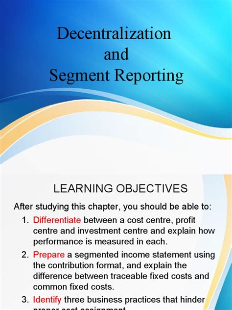 decentralization and segment reporting pdf return on investment