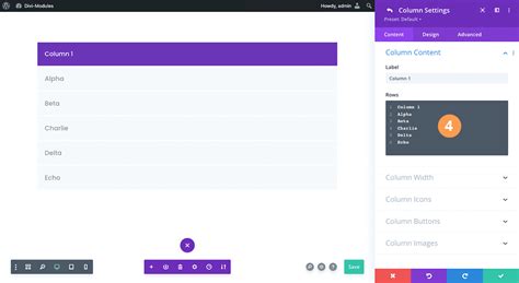 Step 04 Getting Started Table Maker Docs Divi Modules