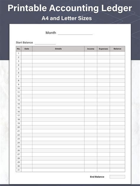 Free Printable Ledger Templates Free Templates