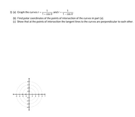 Solved 1 1 3 A Graph The Curves R And R 1 Cos 1 Chegg Com