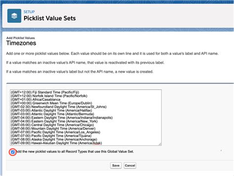 Updating Timezone Picklist Values Inspire Planner Help Center