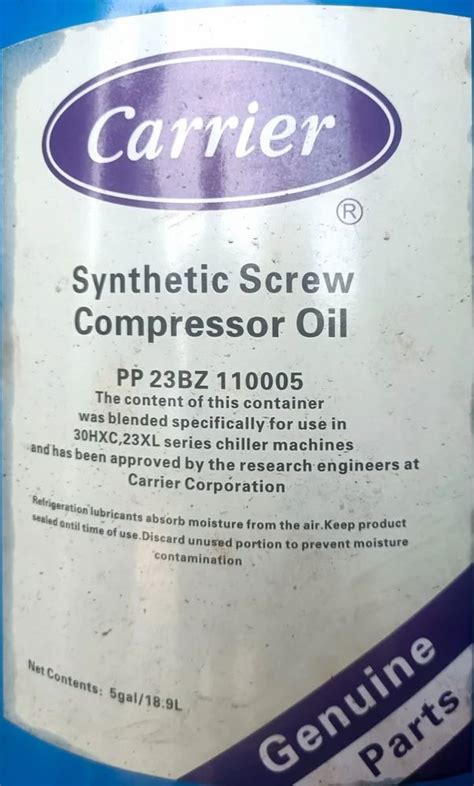 Carrier Synthetic Centrifugal Oil At ₹ 4800litre Refrigeration Oils