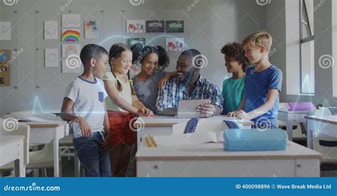 Teacher Sharing Experiece With Pupil In Classroom Education Concept