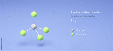 Carbon Tetrafluoride Molecule Molecular Structures Tetrafluoromethane 3d Model Structural
