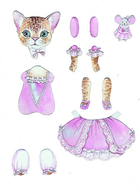 Paper Dolls Printable Free Printable Cat Themed Paper Moving Paper