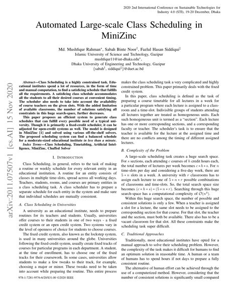 pdf automated large scale class scheduling in minizinc
