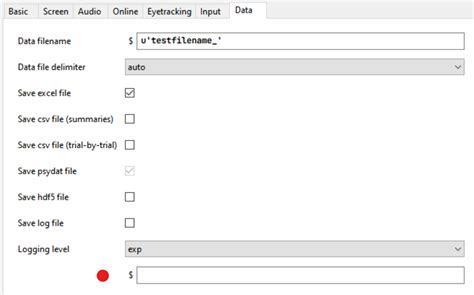 Custom File Name In Offline Experiment Builder Psychopy