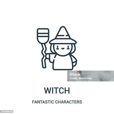 마녀 아이콘 환상적인 캐릭터 컬렉션에서 벡터입니다 얇은 선 마녀 외곽선 아이콘 벡터 일러스트 레이 션입니다 10월에 대한 스톡 벡터 아트 및 기타 이미지 Istock