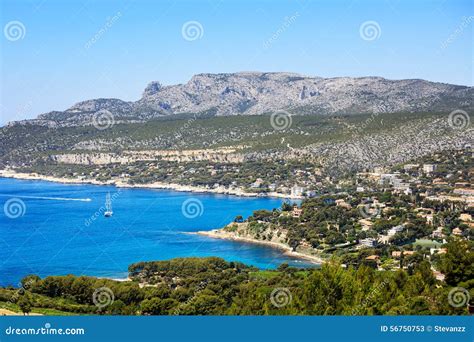 Baia E Mare Di Cassis Cote Azur Provenza Francia Immagine Stock