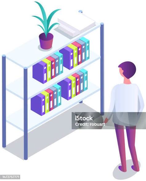 도서관 아이콘 책장에서 책을 읽는 학생 책이 있는 책장 근처에 서 있는 서점에서 남자 가정의 방에 대한 스톡 벡터 아트 및 기타
