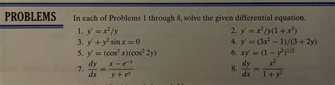 solved problems in each of problems 1 through 8 solve