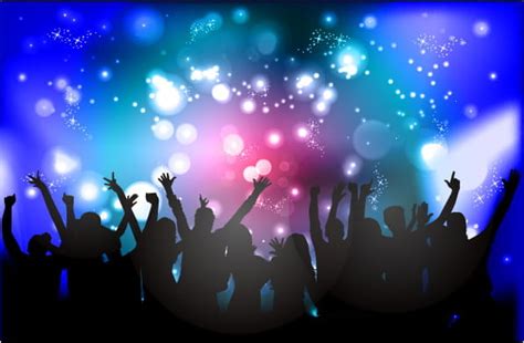 디스코 파티 포스터 벡터 사람들 실루엣 Eps Uidownload