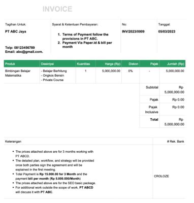 10 Contoh Invoice Penting Bagi Bisnis Berdasarkan Fun - vrogue.co