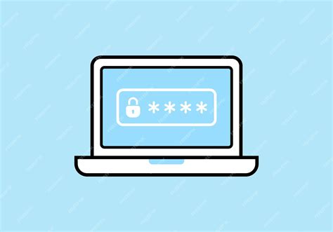 Premium Vector Password Locked Laptop Illustration