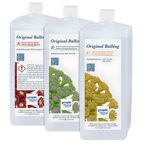Original Balling Liquid A B C Set 3 X 1000ml Tropic Marin Top Shelf Aquatics
