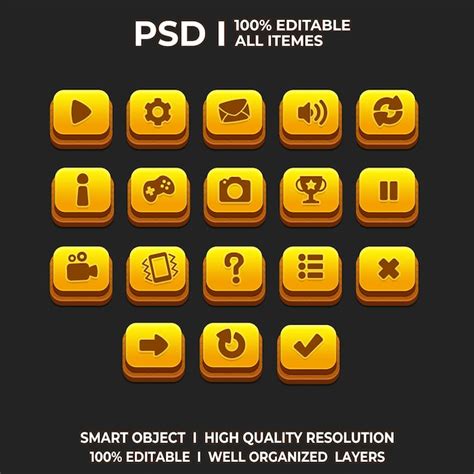 Premium Psd Casual Game Ui Kit Game Ui Button Game Button Set Cartoon