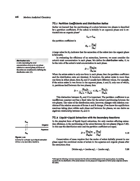 Partition Coefficients And Distribution Ratios Analytical Chemistry Studocu
