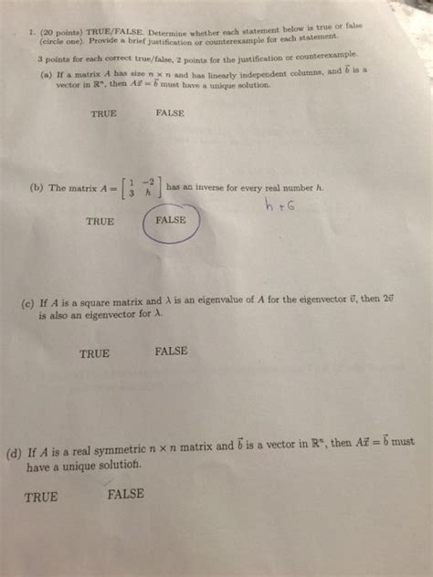 Solved Determine whether each statement below is true or | Chegg.com