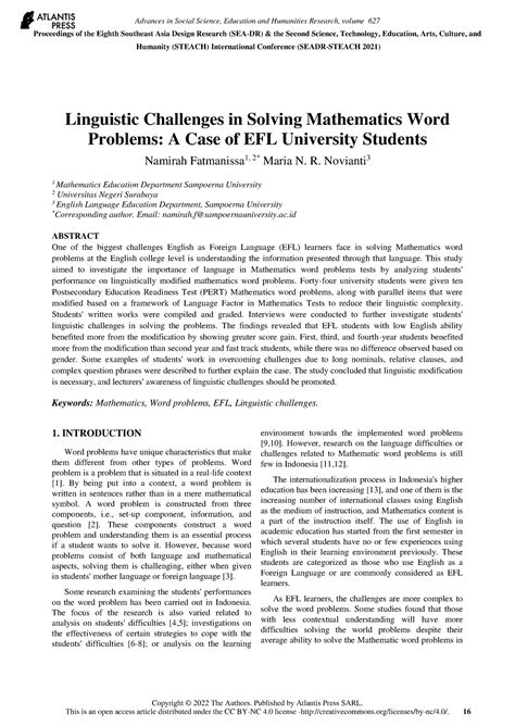 Linguistic Challenges In Solving Mathema R Novianti 3 1 Mathematics Education Department