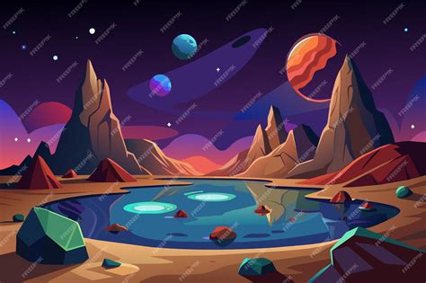 цифровая картина планеты с планетами и звездами | Премиум AI ...