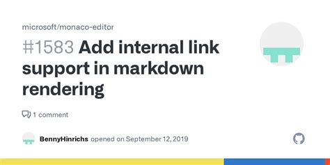 Add Internal Link Support In Markdown Rendering · Issue 1583 · Microsoftmonaco Editor · Github