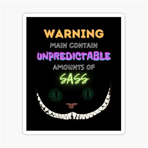 Warning Main Contain Unpredictable Amounts Of Sass Sticker For Sale
