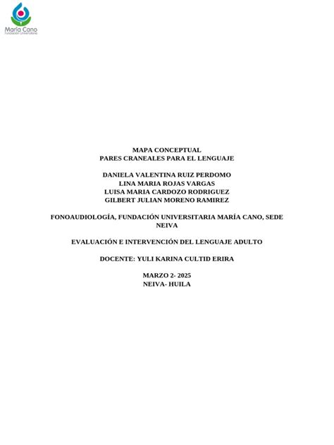Mapa Conceptual Pares Craneales Pdf