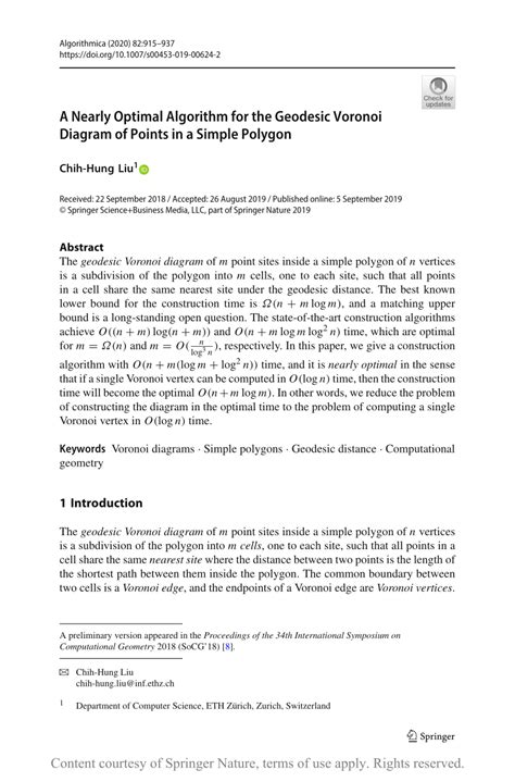 A Nearly Optimal Algorithm For The Geodesic Voronoi Diagram In A Simple Polygon
